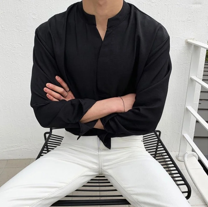 Casual Small Stand-up Collar Shirt
