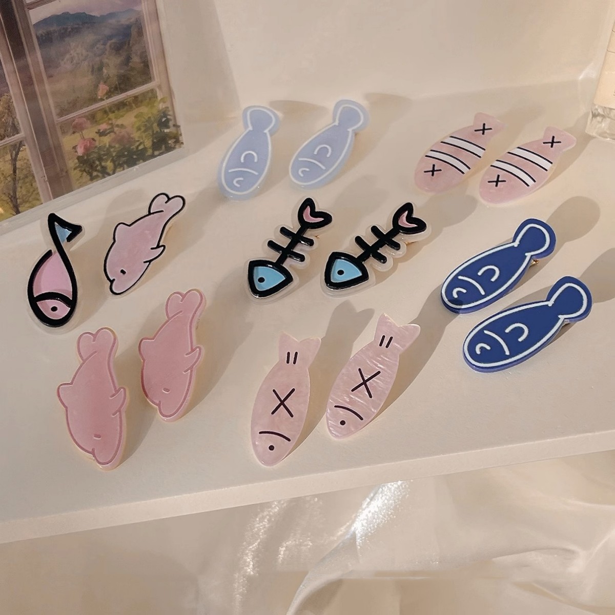 Cute cartoon small fish hairpin women's side bangs clip headdress ...