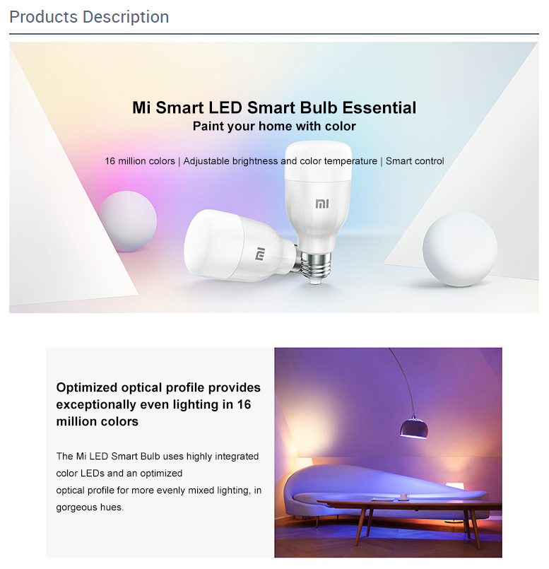 Mi Smart LED Bulb Essential (White and Color)