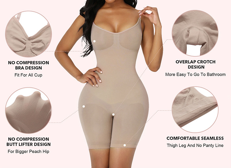 Sling One-piece body shaper seamless shapewear slimming body shaper large size European and ...