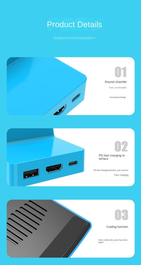 Switch console portable dock expansion dock nintendo type-c tv cast ...